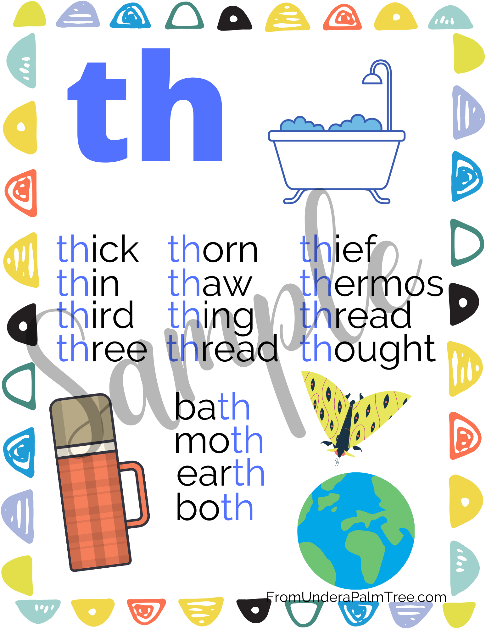 Digraphs SH TH CH Printable Pack From Under A Palm Tree