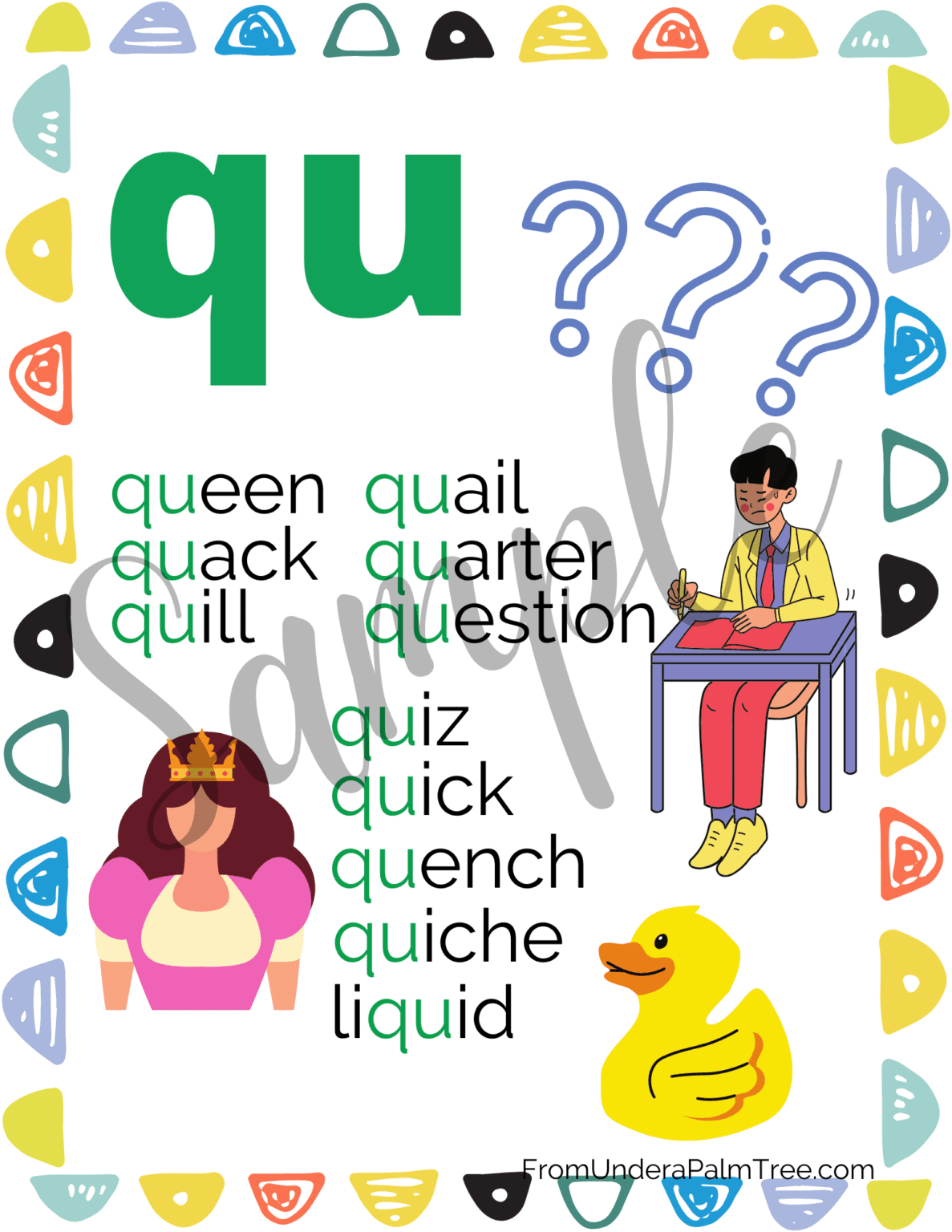 Digraphs QU, KN, CK Printable Pack > From Under a Palm Tree