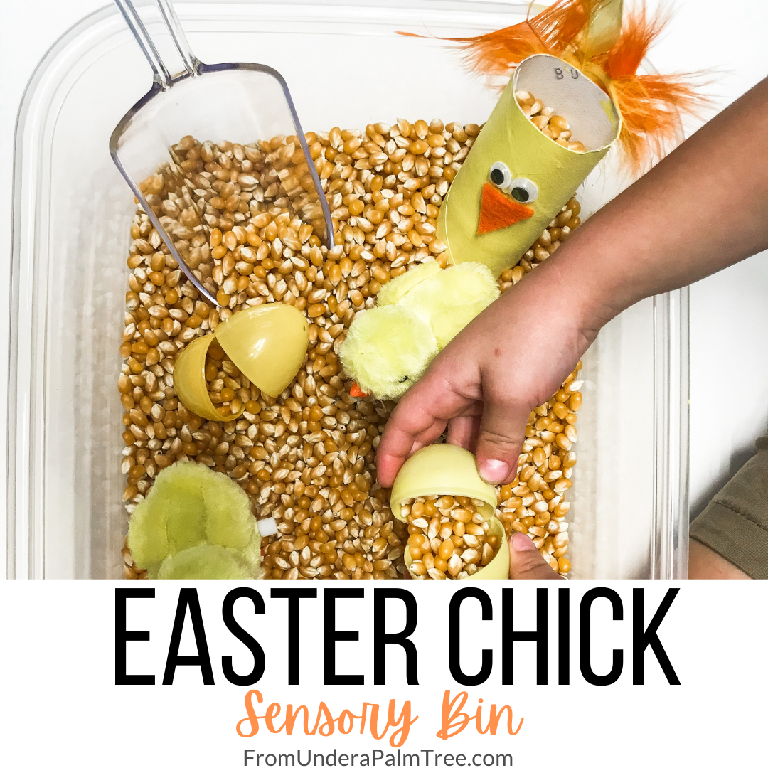Easter Chick Sensory Bin > From Under a Palm Tree