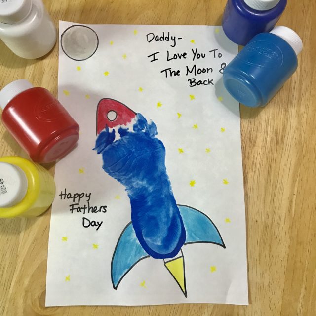DIY Father’s Day Space Ship Footprint Card > From Under a Palm Tree