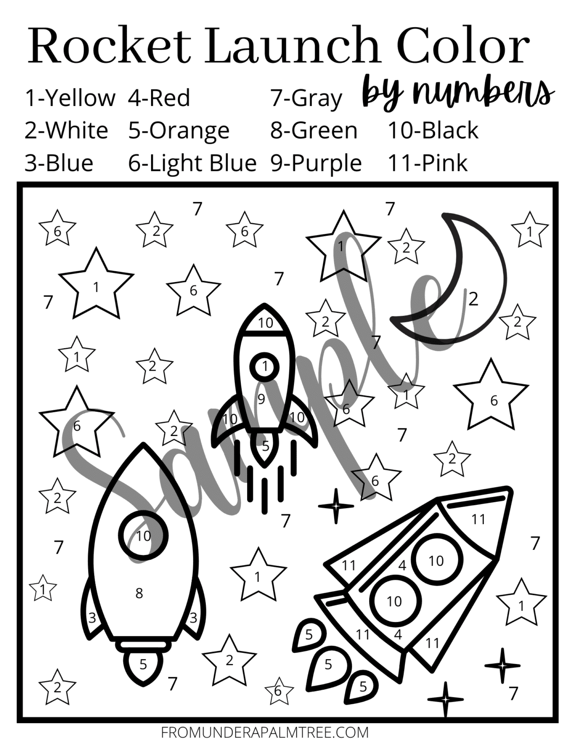 Rocket Launch Color by Numbers > From Under a Palm Tree