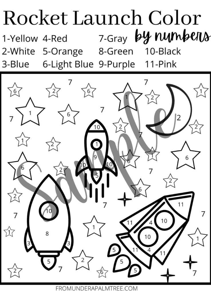 Rocket Launch Color by Numbers > From Under a Palm Tree