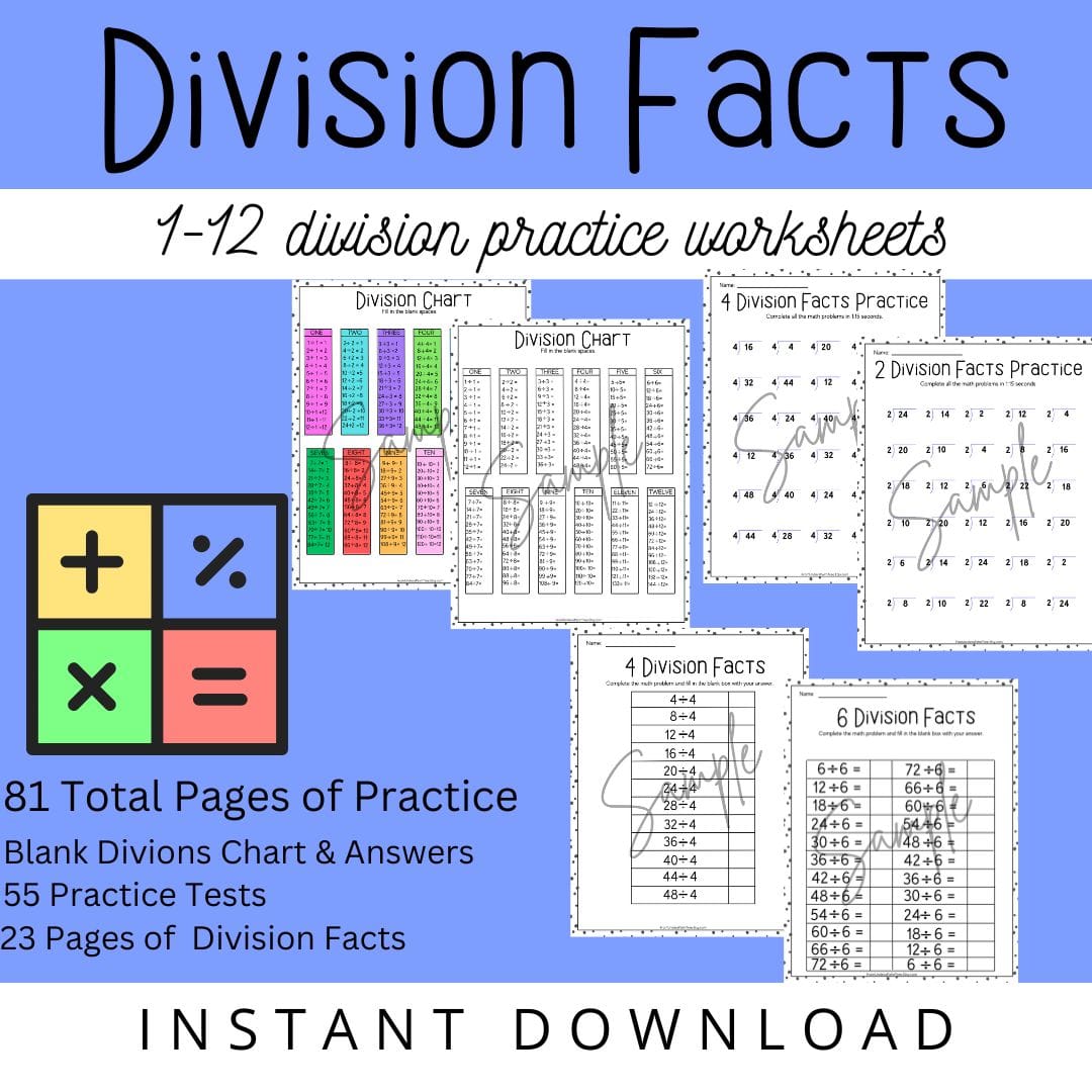 Division Facts Worksheet Bundle > From Under a Palm Tree