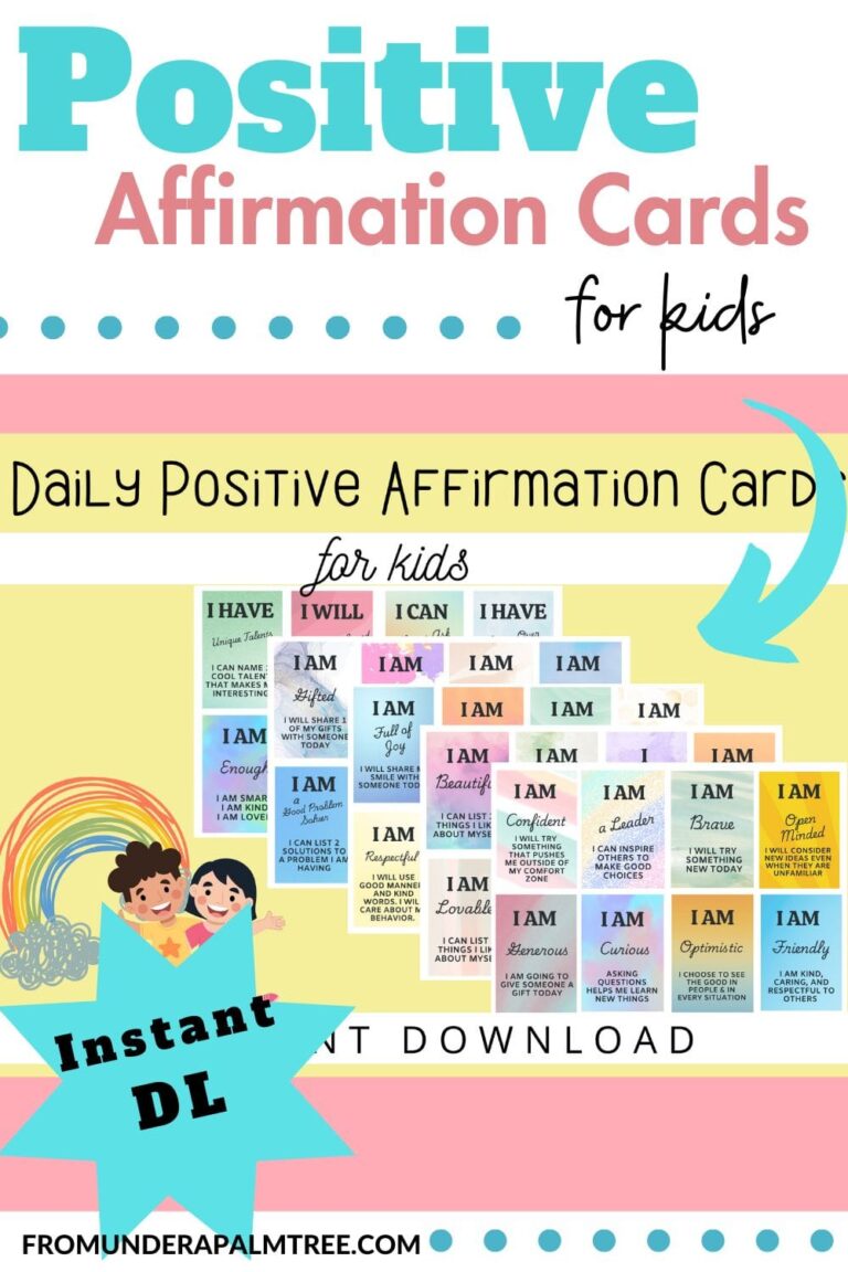 Printable Positive Affirmation Cards for Kids > From Under a Palm Tree