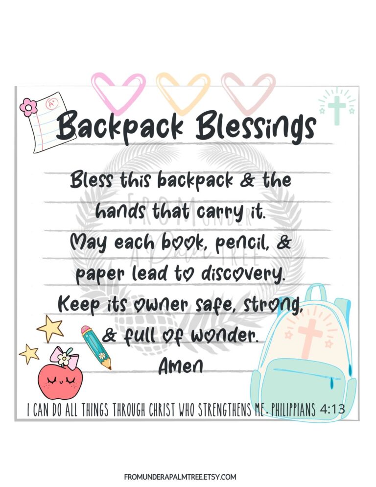 Printable Backpack Blessing Tags for Kids > From Under a Palm Tree