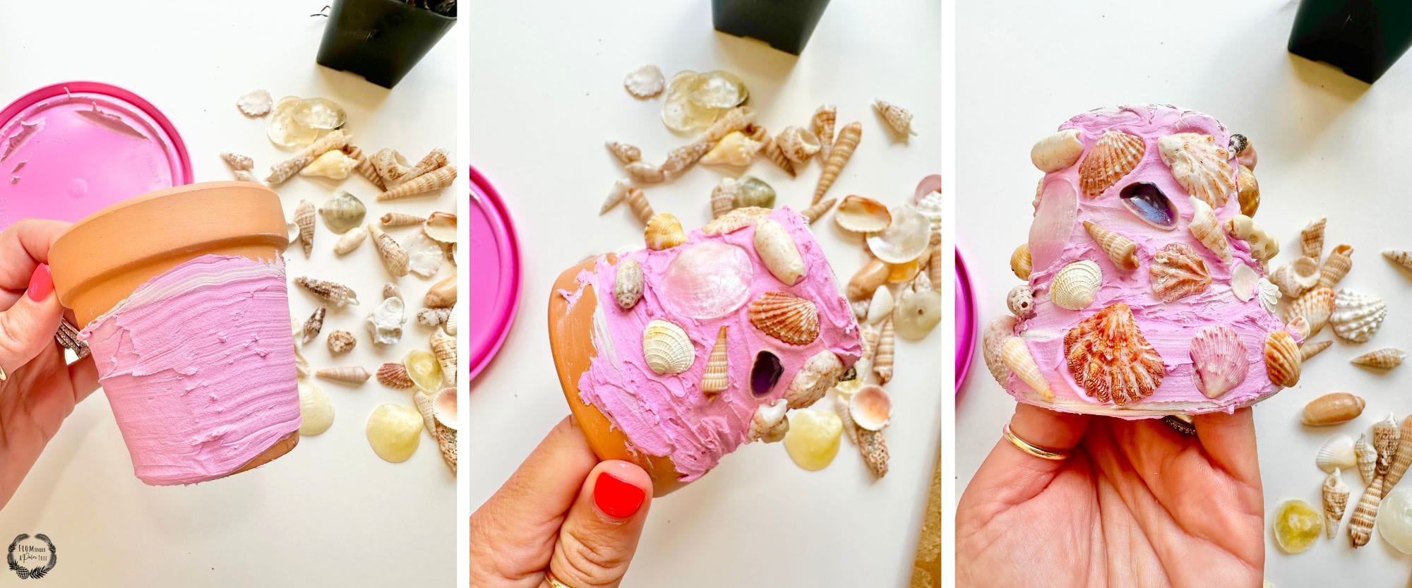 DIY Seashell Flower Pot > From Under a Palm Tree