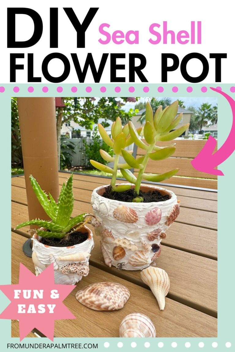 DIY Seashell Flower Pot > From Under a Palm Tree