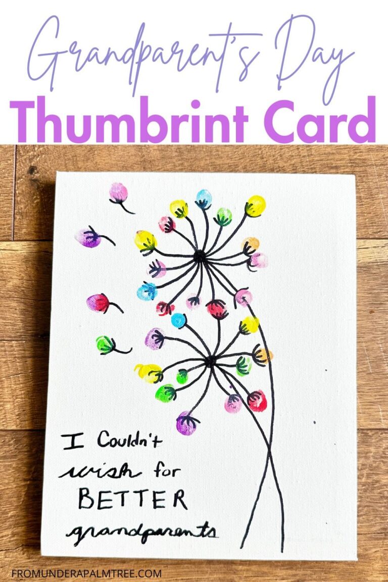 Grandparents Day Thumbprint Flower Card > From Under a Palm Tree